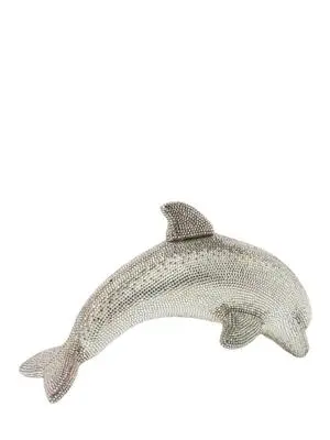 Judith Leiber Crystal-embellished Dolphin Clutch Bag - Silver