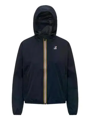 K-WAY Hooded Logo-patch Jacket - Blue