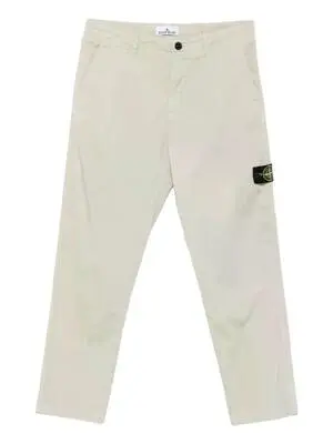 Stone Island Logo Patch Straight-leg Trousers - Neutrals