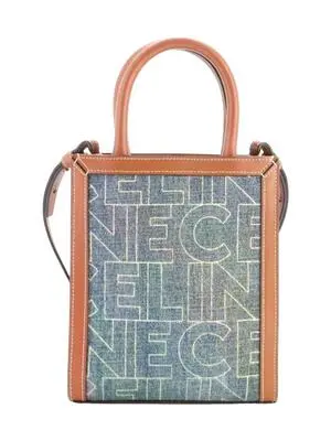 Celine Celine Vertical Cabas Printed Denim With Leather Mini Tote Bag Blue