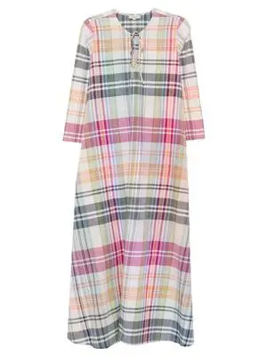 ORDI.TO Lavinia Check-print Maxi Dress - Neutrals