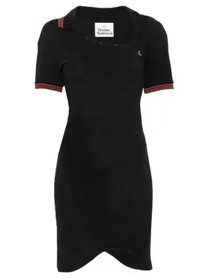 VIVIENNE WESTWOOD Glory Asymmetric Polo Mini Dress Black