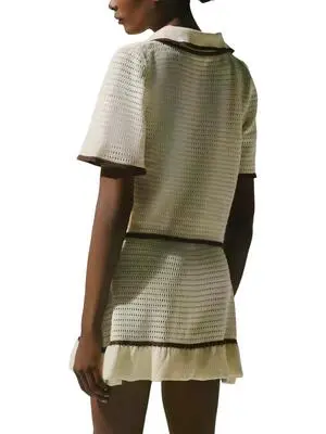 BAOBAB Baobab Knit Mini Skirt With Ruffled Hem Neutrals