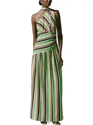 BAOBAB Ariel One-shoulder Scarf-detail Maxi Dress - Neutrals