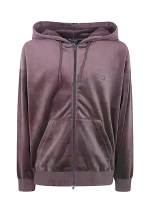 Yohji Yamamoto Velvet-effect Zip-up Hoodie - Purple