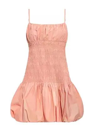 Michael Kors Smocked Bubble-hem Mini Dress - Pink