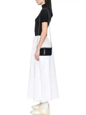 Fendi Leather Wallet On Chain Crossbody Bag - Black