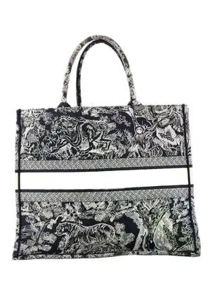 DIOR Book Embroidered Canvas Large Tote Bag