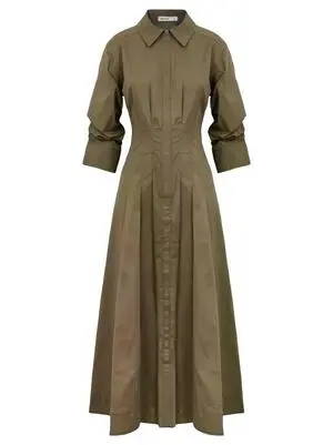 Simkhai Jazz Pleated Midi Dress Neutrals