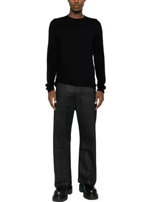 THOM KROM Coated Straight-leg Trousers - Black