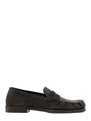HENDERSON BARACCO Suede Penny-strap Loafers - Brown