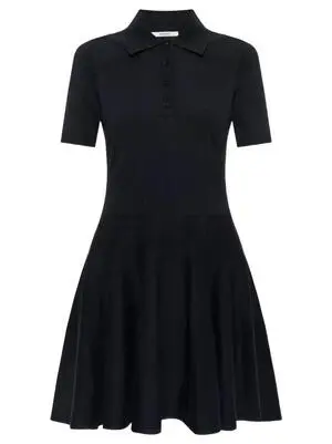 Givenchy Mini Polo Dress In Cotton And Silk - Black