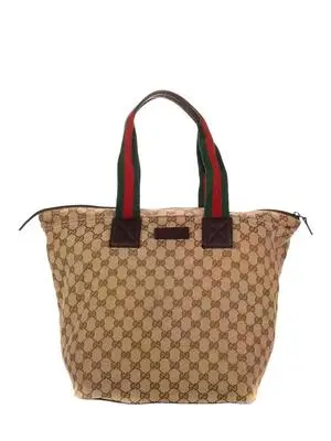 Gucci Gg Supreme Web Tote Bag - Neutrals
