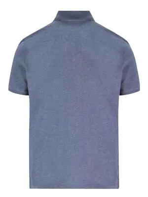 Moncler Cotton Piquet Polo Shirt - Blue