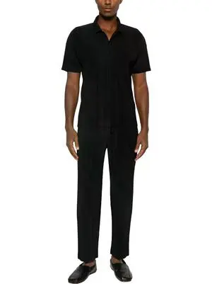 Issey Miyake Pleated Straight-leg Trousers - Black