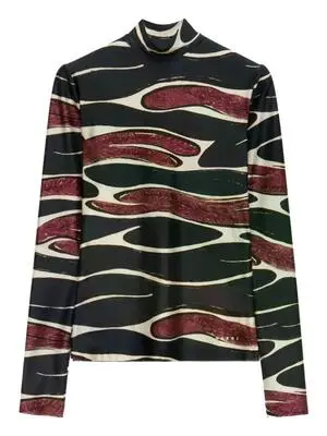 MARNI Crimson Flow Turtle-neck T-shirt