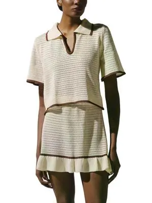 BAOBAB Carlotta V-neck Knit T-shirt - Neutrals
