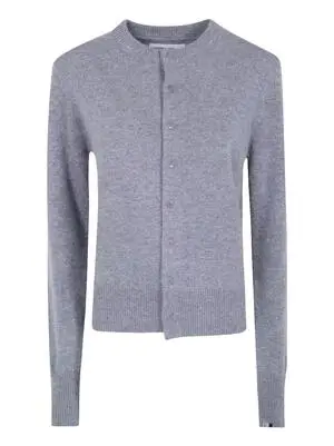 Extreme Cashmere Ribbed-Trim Cashmere Cardigan Grey