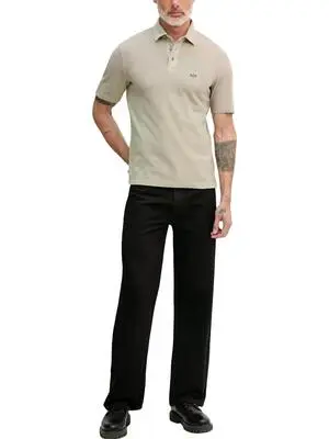 Armani Exchange Logo-embroidered Polo Shirt - Neutrals