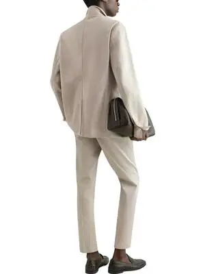 Dolce & Gabbana Single-breasted Jacket In Suede - Neutrals