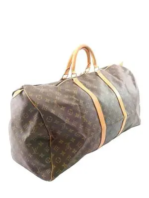 LOUIS VUITTON 2000 60 Keepall Bandoulière Monogram Holdall Bag - Brown