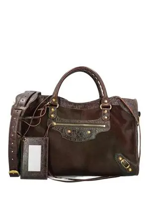 Balenciaga Le City Bag Medium Pony Hair And Lambskin - Brown
