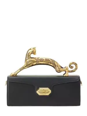 LANVIN Pencil Cat Leather Shoulder Bag