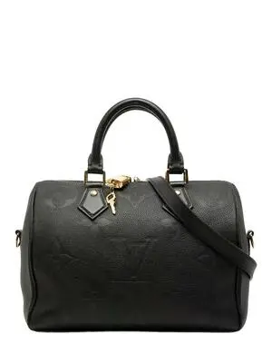 LOUIS VUITTON Monogram Giant Empreinte Speedy Bandouliere 25 Satchel - Black