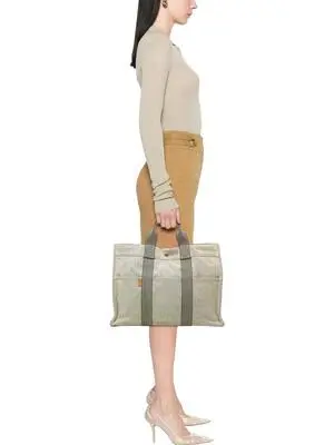 Hermès 1990-2010 Canvas Fourre Tout Mm Tote Bag Grey