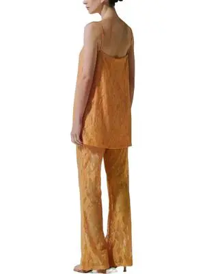 BAOBAB Porto Lace Fabric Flared Trousers - Orange