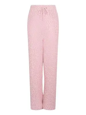 FERRAGAMO Cotton Bouclé Knitted Pants - Pink
