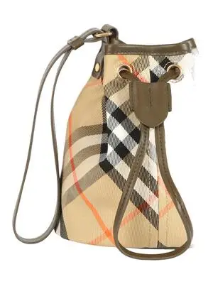 BURBERRY Check Drawstring Pouch 'sand'