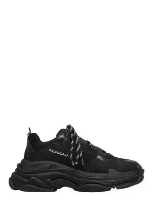 Balenciaga Balenciaga Triple S Distressed Sneakers Black