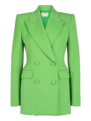 Alexander McQueen Fitted Double-breasted Blazer - Green