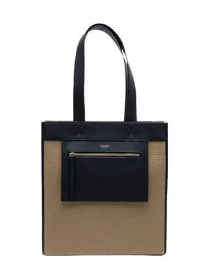 Burberry Canvas Combination Tote Bag - Black