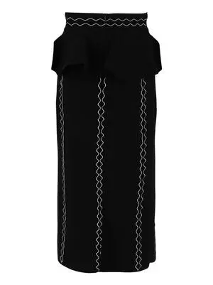Alexander McQueen Peplum Midi Skirt - Black