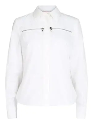 Alexander McQueen Zip-detailed Long-sleeve Shirt - White