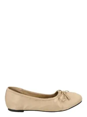 Balenciaga Leopold Satin Ballet Flats - Tan
