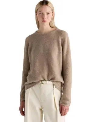 Quince Quince Cashmere Silk Boucle Relaxed Crewneck Sweater Doe Brown