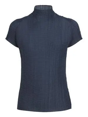ISSEY MIYAKE Issey Miyake Wooly Pleats Mock Neck Top