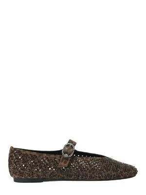 Kurt Geiger Embellished Suede Ballet Flats - Brown