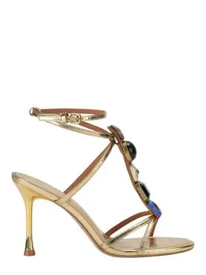 Kurt Geiger Embellished Stiletto Heeled Sandals - Gold
