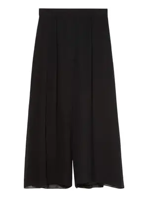Marina Rinaldi Wide-leg Chiffon Trousers - Black