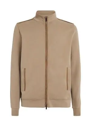 Pal Zileri Cotton-blend Zip-up Sweatshirt - Brown
