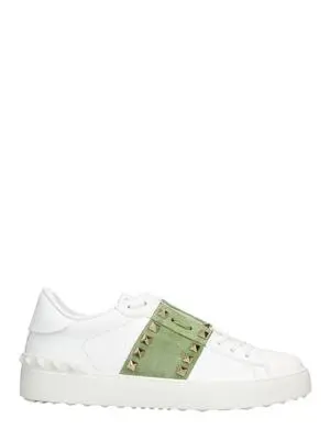 Valentino Garavani Leather Open Rockstud Sneakers - Green