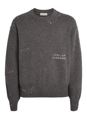 DOMREBEL Domrebel Wool-Blend Embroidered Crew Neck Sweater