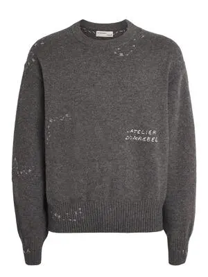 DOMREBEL Domrebel Wool-Blend Embroidered Crew Neck Sweater