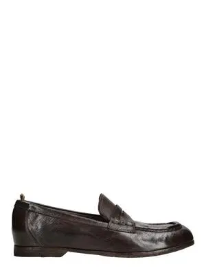 Officine Creative Leather Badge Loafers - Brown