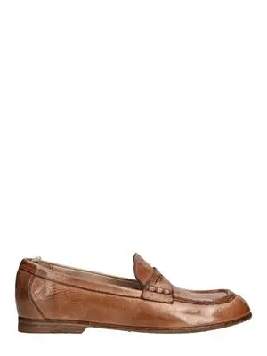 Officine Creative Leather Badge Loafers - Beige