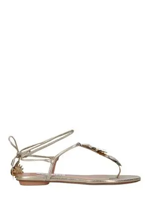 AQUAZZURA Aquazzura Night Stars Metallic Leather Sandals